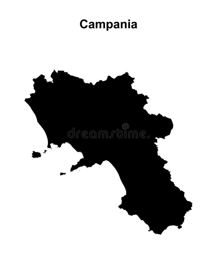 Campania outline map stock vector. Illustration of regional - 360437756