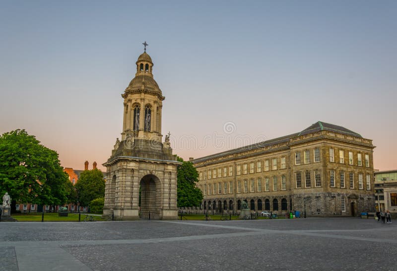 Campanile Inside of the Trinity College Campus in Dublin, Ireland Stock ...