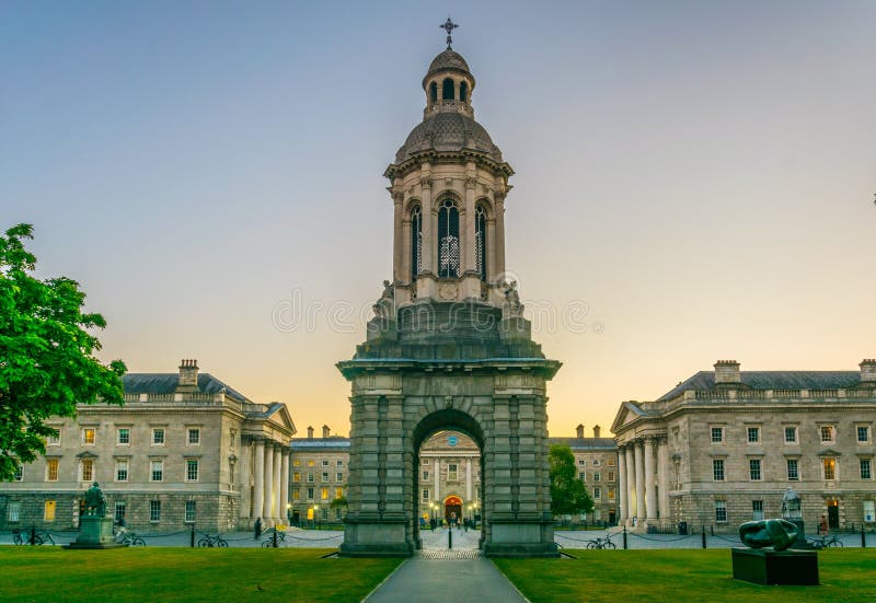 Campanile Inside of the Trinity College Campus in Dublin, Ireland ...