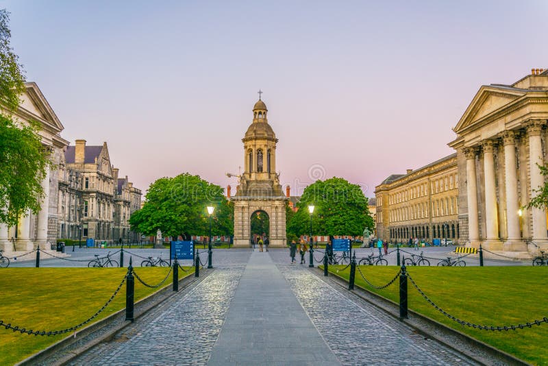 Campanile Inside of the Trinity College Campus in Dublin, Ireland ...