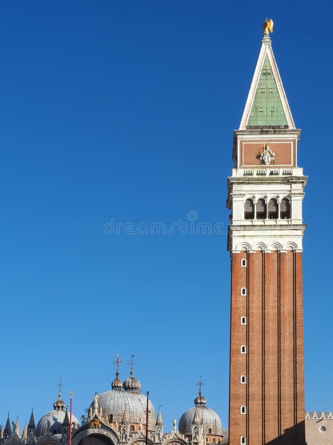 Campanile of St. Marks Tower in Venice Italy Stock Image - Image of ...
