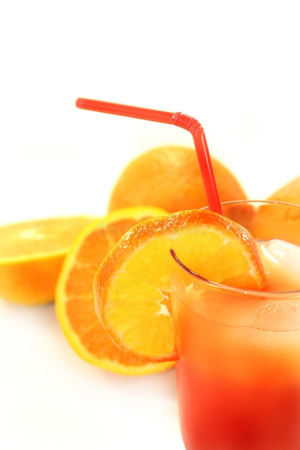 Campari Orange Cocktail, on White Stock Photo - Image of slice ...