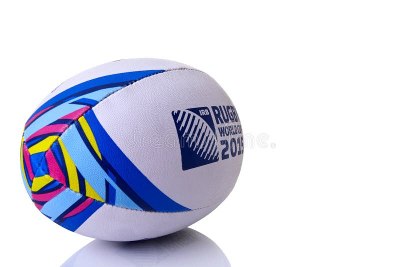 Bola de rugby foto editorial. Imagem de mundo, azul, listras - 63320456