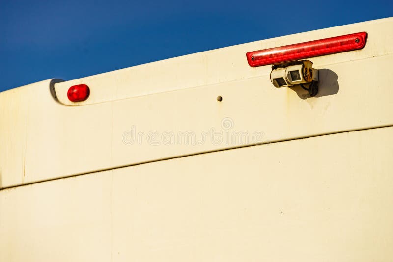 Camper Back with Rear View Camera Stock Image - Image of mobile ...