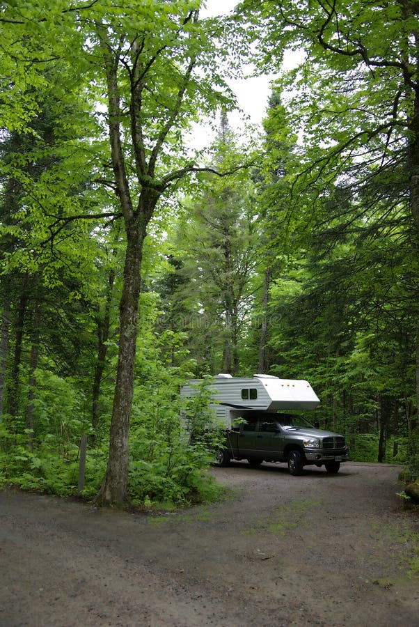 RV in secluded campsite stock image. Image of camper, camp - 9276271