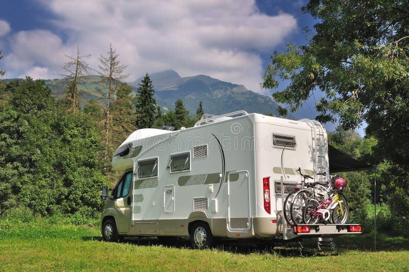 RV in secluded campsite stock image. Image of camper, camp - 9276271