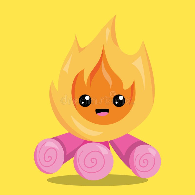 Camper pink smiley fire 12 stock vector. Illustration of fire - 198984046