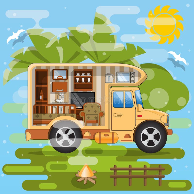Camper Stylized Stock Illustrations – 128 Camper Stylized Stock ...