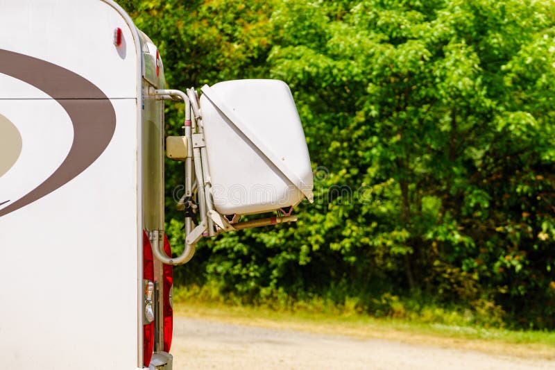 Camper with Storage Box on Back Stock Image - Image of back, motorhome ...