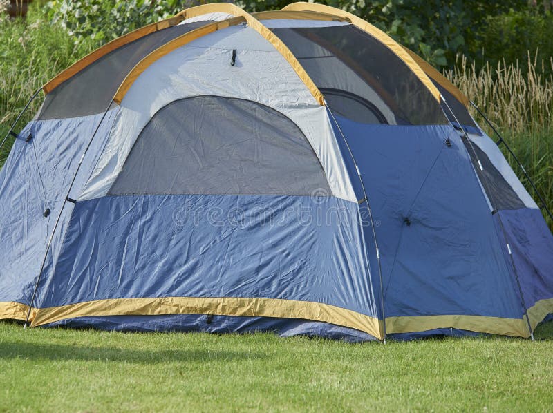 Camper tent in field stock photo. Image of camper, collapsible - 202025438