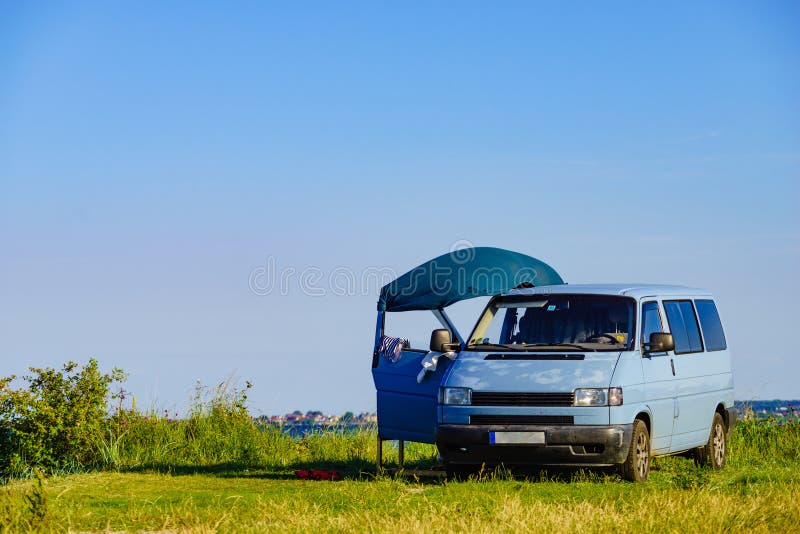 Camper Van Camping on Sea Shore Stock Image - Image of life, summer ...