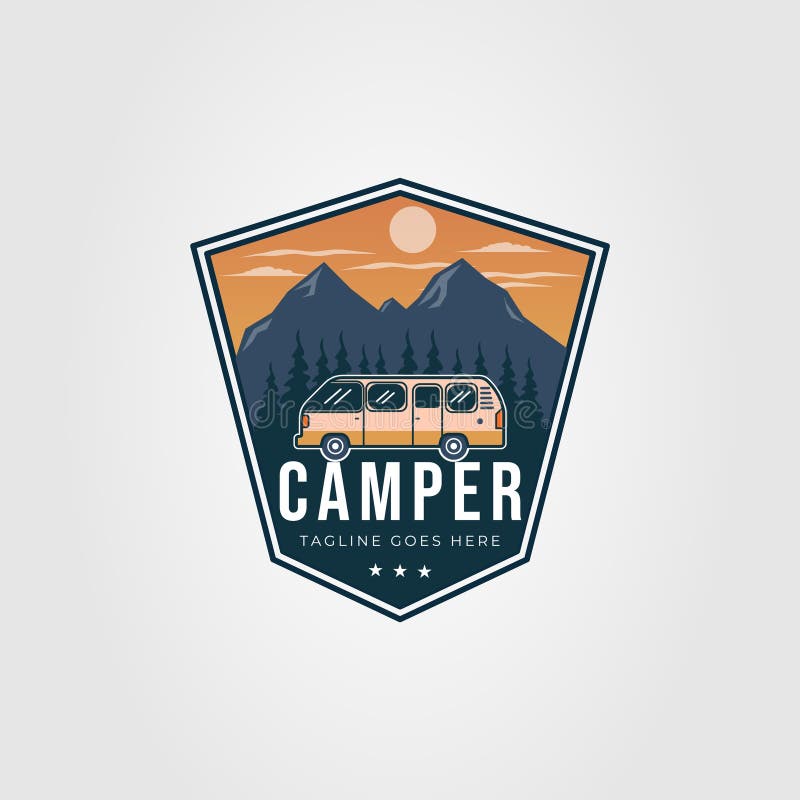 Camper Van or Caravan Car Logo Vector Illustration Design Stock Vector ...