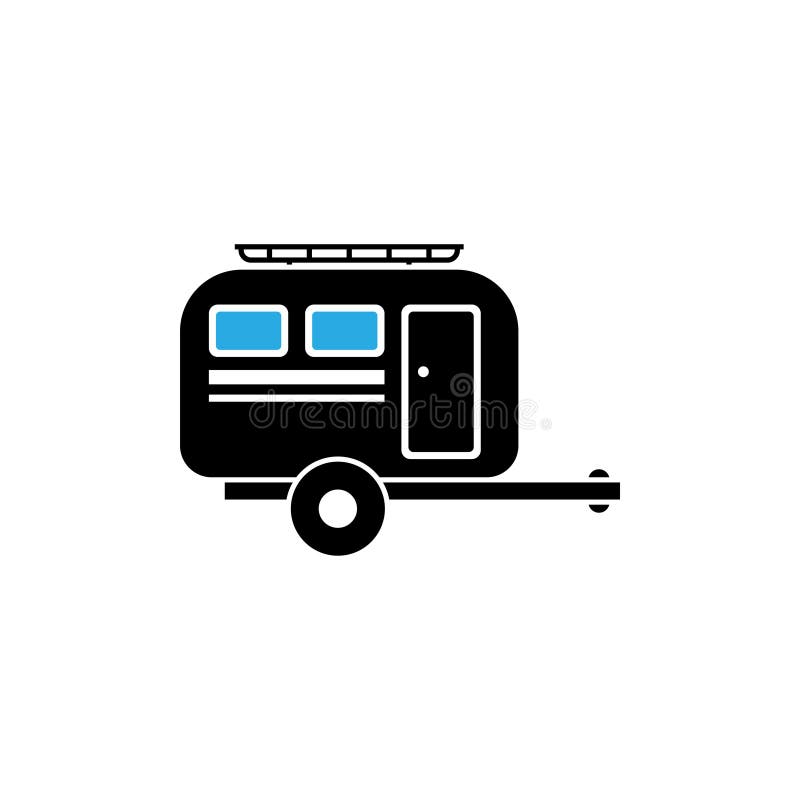 Camper Van Trailer Icon Design Template Vector Isolated Illustration ...