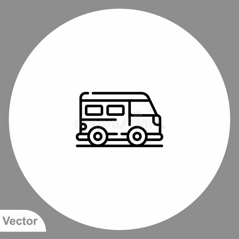 Camper Van Vector Icon Sign Symbol Stock Vector - Illustration of auto ...