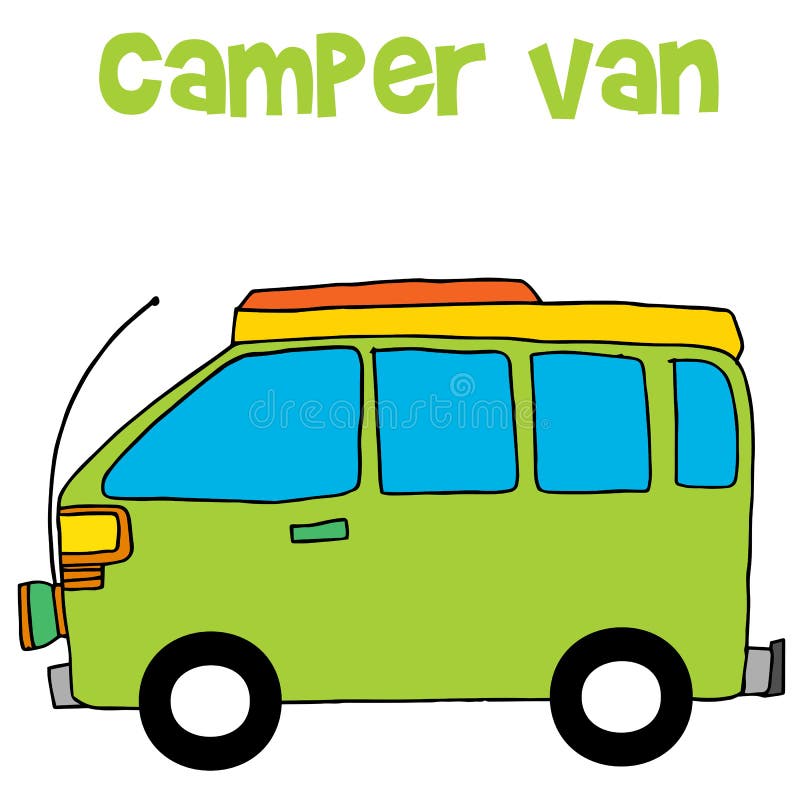 Camper Van of Vector Illustration Stock Vector - Illustration of ...