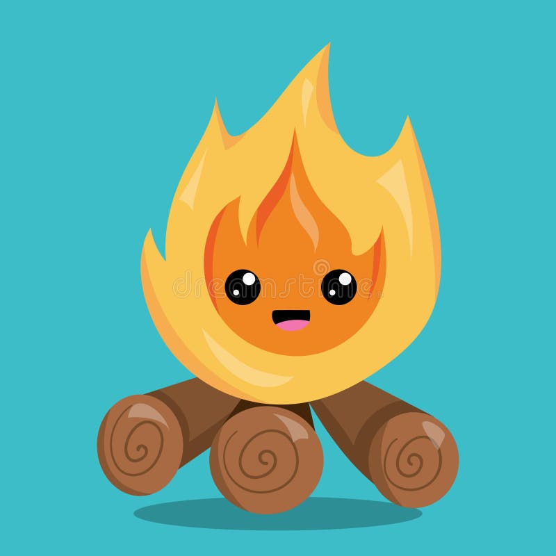 Campers smiley fire 11 stock vector. Illustration of fire - 198984102