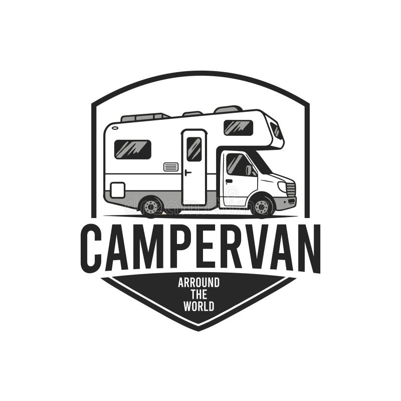 Campervan Motorhome RV Logo Illustration Stock Vector - Illustration of ...