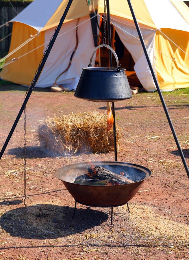 Pot on fire stock image. Image of summer, cooking, fire - 20850469