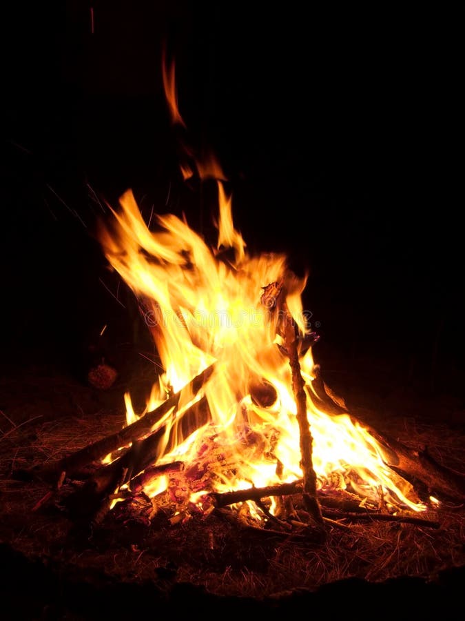 Campfire stock image. Image of open, warm, black, night - 4246805