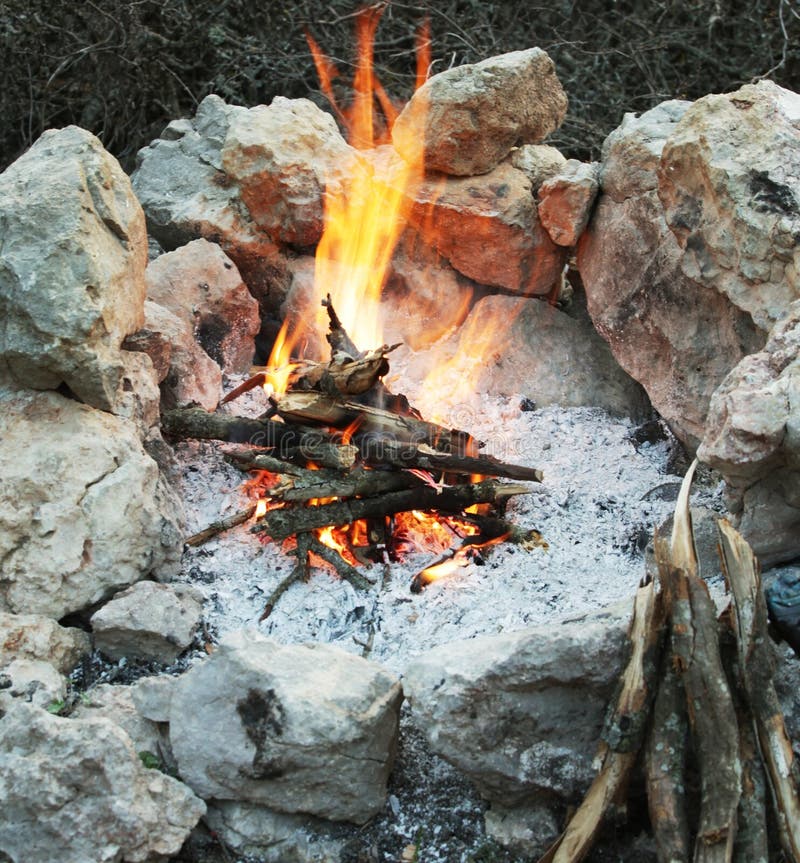 Campfire stock photo. Image of camping, flame, blaze, leisure - 3070726