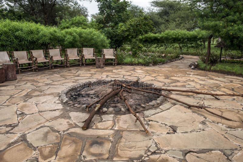 Campfire in the African National Park Amboseli Stock Image - Image of ...