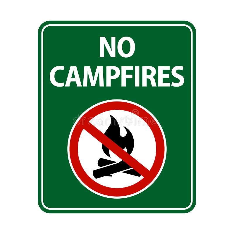 Campfire Bonfire Forbidden Vector Sign Stock Vector - Illustration of ...