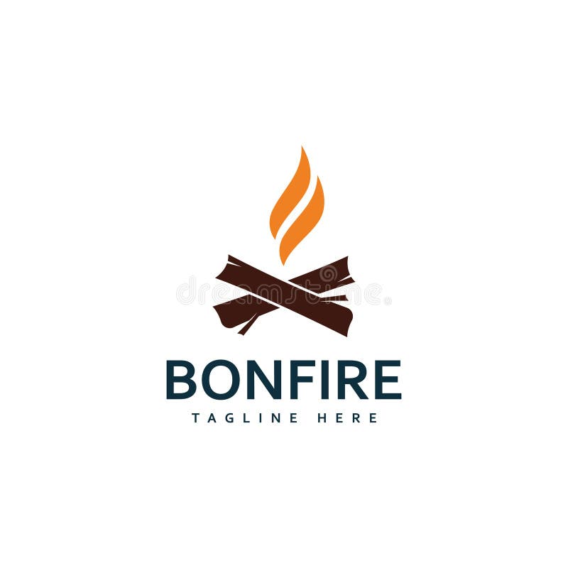 Campfire Bonfire Logo Design Vector Illustration Stock Vector ...