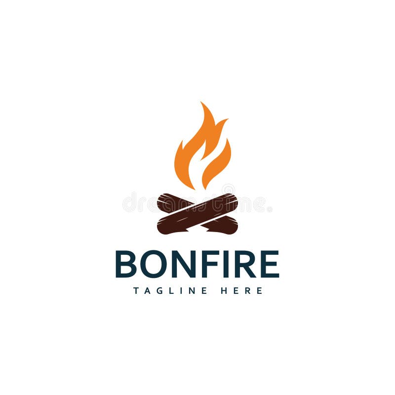Campfire Bonfire Logo Design Vector Illustration Stock Vector ...