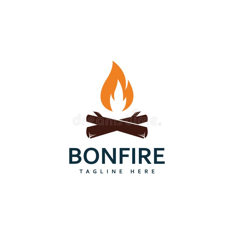 Campfire Bonfire Logo Design Vector Illustration Stock Vector ...