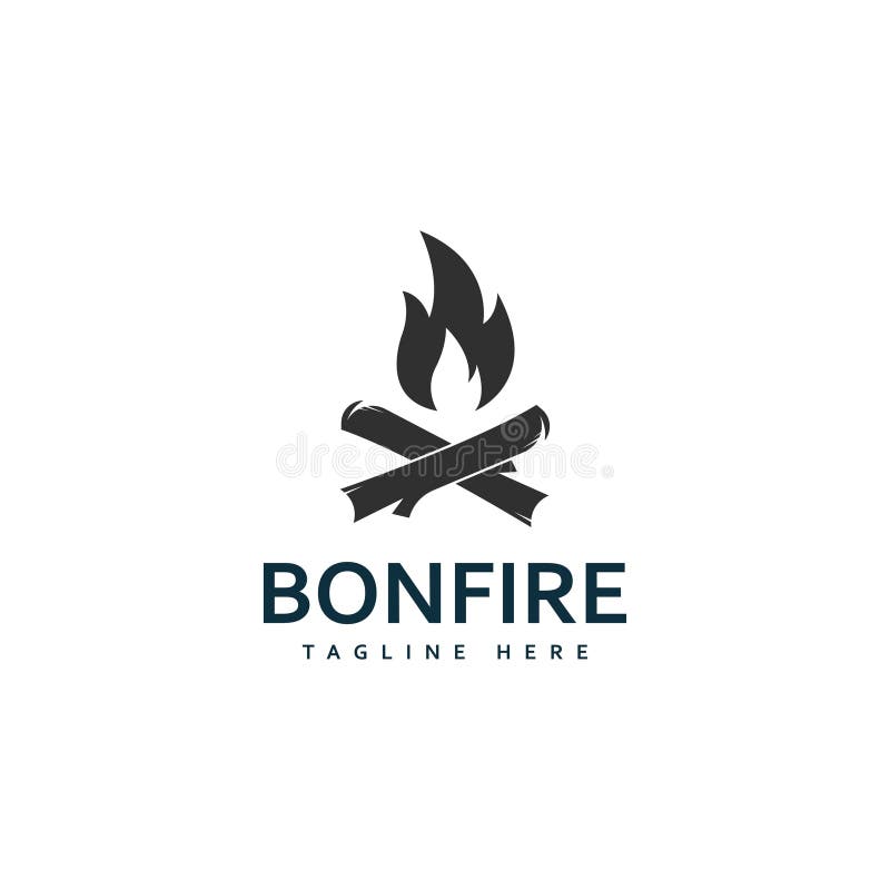 Campfire Bonfire Logo Design Vector Illustration Stock Vector ...