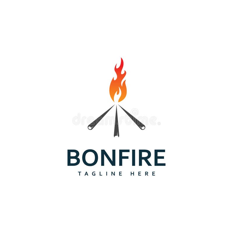Campfire Bonfire Logo Design Vector Illustration Stock Vector ...
