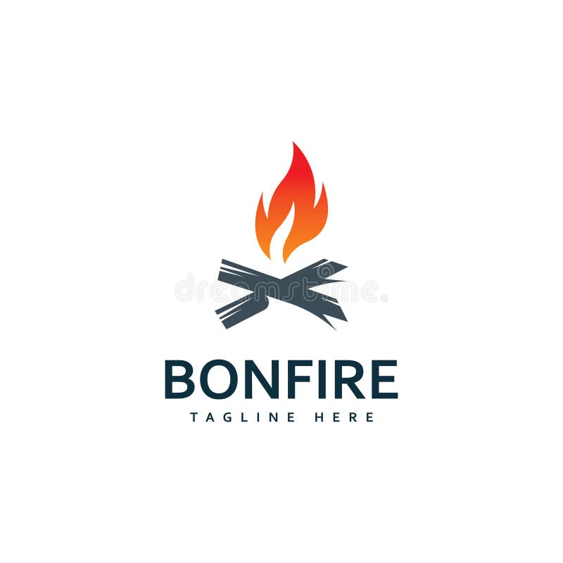 Campfire Bonfire Logo Design Vector Illustration Stock Vector ...