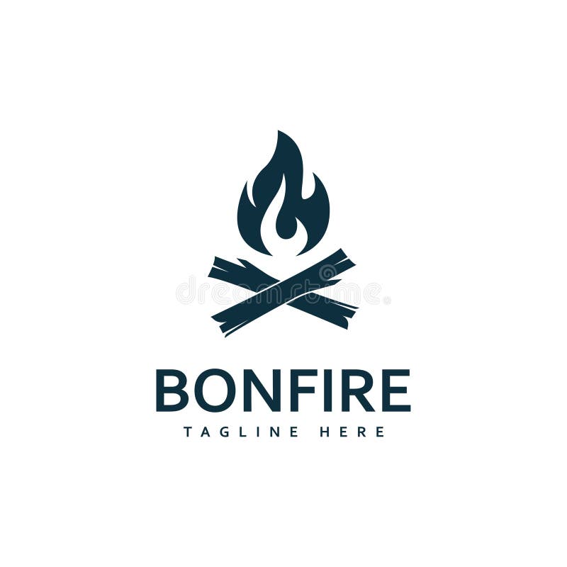 Campfire Bonfire Logo Design Vector Illustration Stock Vector ...