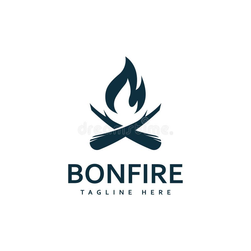 Campfire Bonfire Logo Design Vector Illustration Stock Vector ...