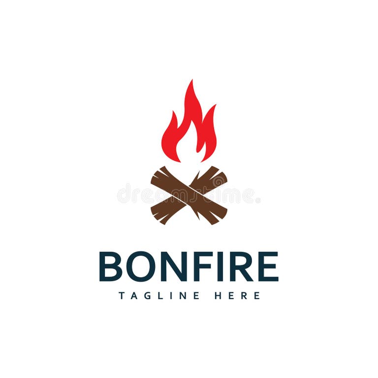 Campfire Bonfire Logo Design Vector Illustration Stock Vector ...