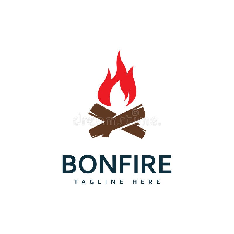 Campfire Bonfire Logo Design Vector Illustration Stock Vector ...