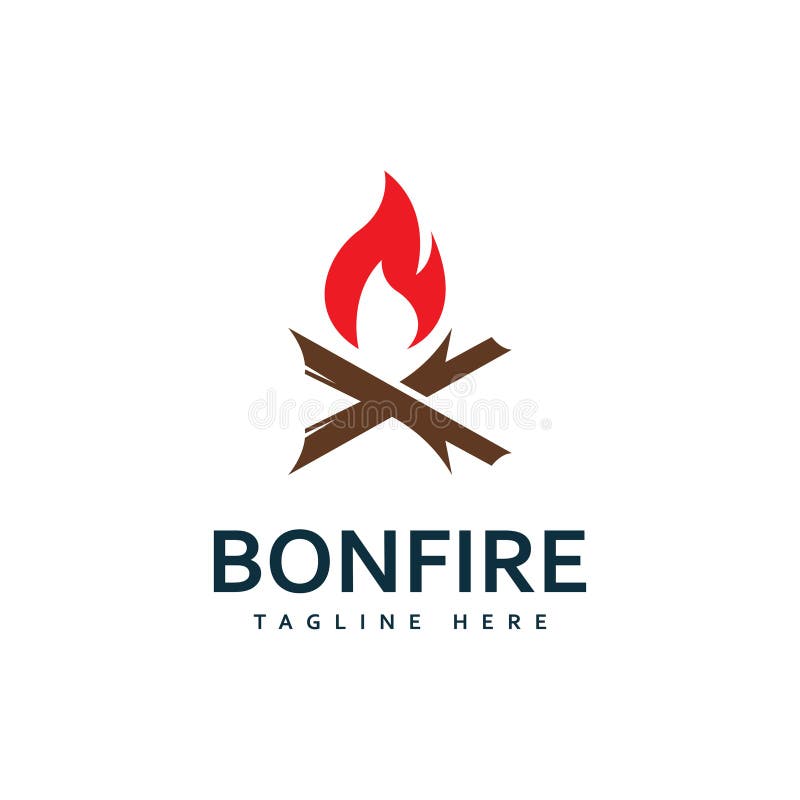 Campfire Bonfire Logo Design Vector Illustration Stock Vector ...