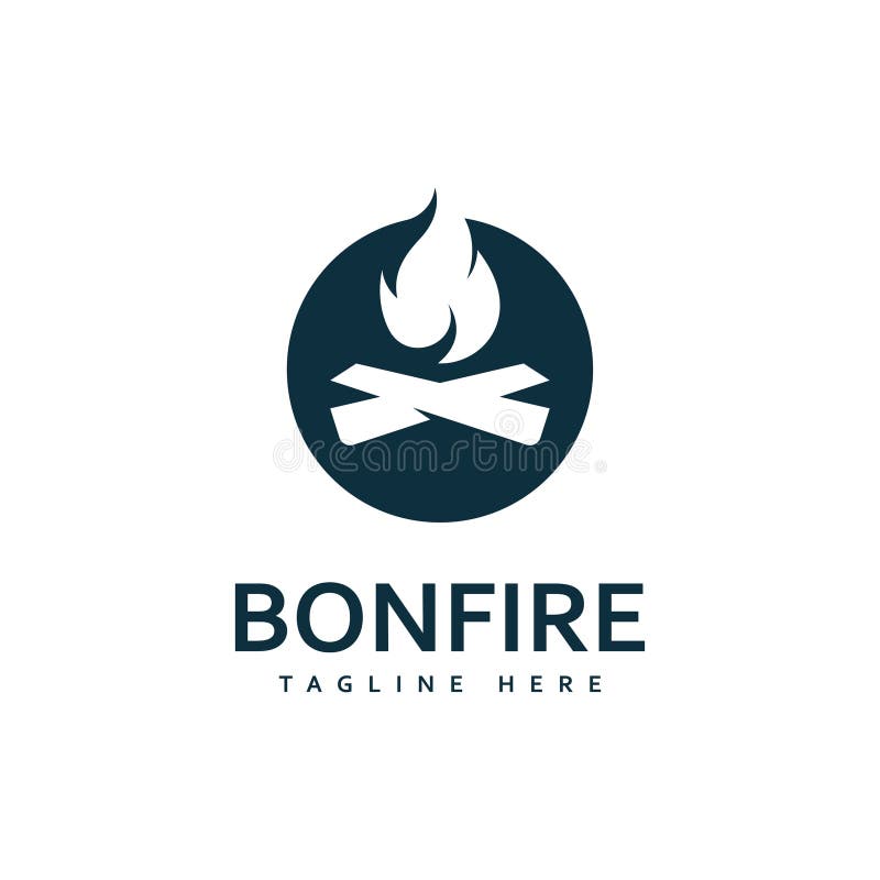 Campfire Bonfire Logo Design Vector Illustration Stock Vector ...