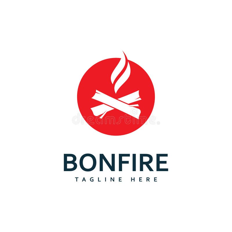 Campfire Bonfire Logo Design Vector Illustration Stock Vector ...