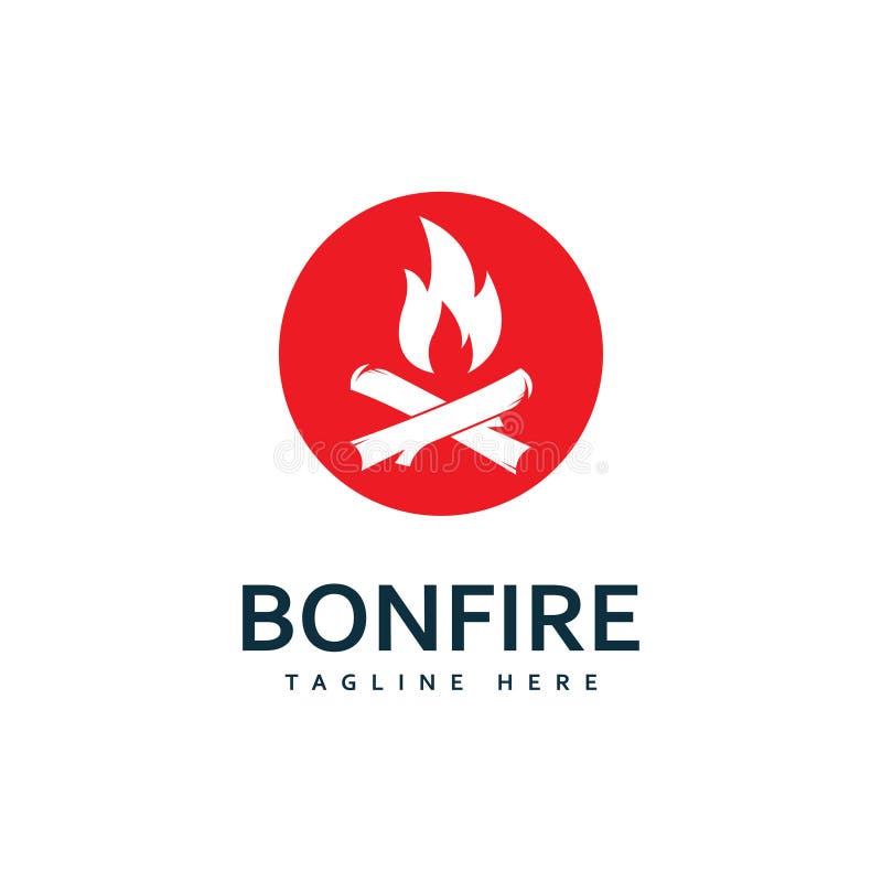 Campfire Bonfire Logo Design Vector Illustration Stock Vector ...