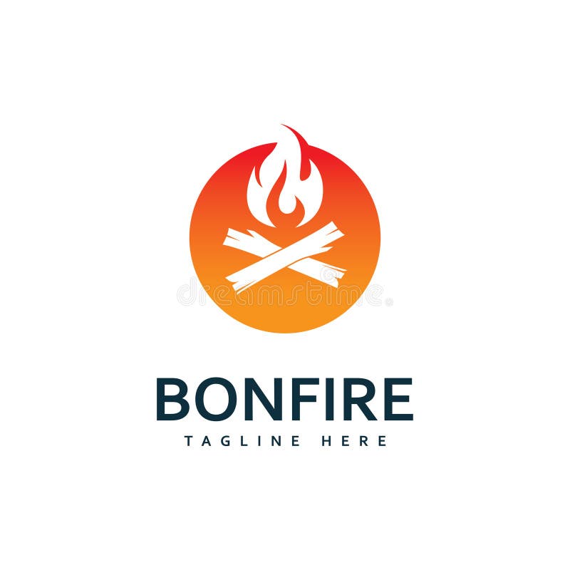 Campfire Bonfire Logo Design Vector Illustration Stock Vector ...