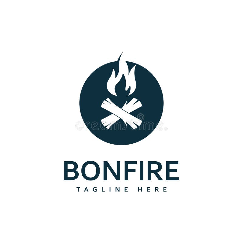 Campfire Bonfire Logo Design Vector Illustration Stock Vector ...