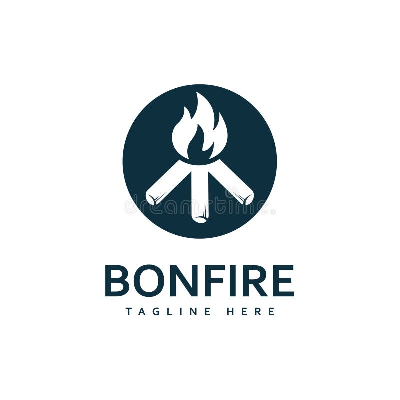 Campfire Bonfire Logo Design Vector Illustration Stock Vector ...