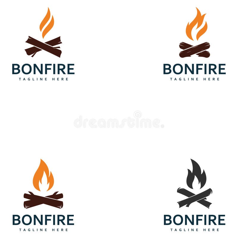 Campfire Bonfire Logo Design Vector Illustration Stock Vector ...