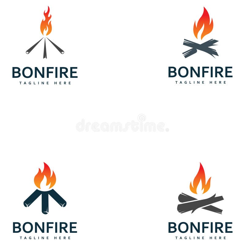 Campfire Bonfire Logo Design Vector Illustration Stock Vector ...