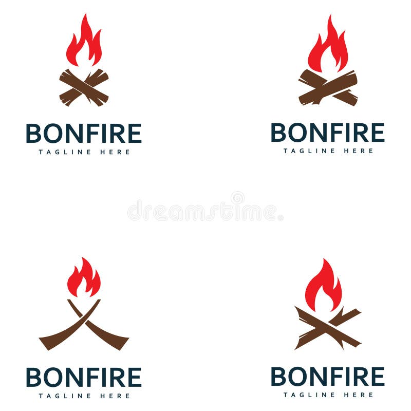 Campfire Bonfire Logo Design Vector Illustration Stock Vector ...