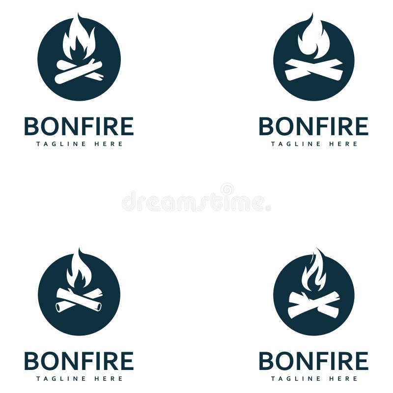 Campfire Bonfire Logo Design Vector Illustration Stock Vector ...