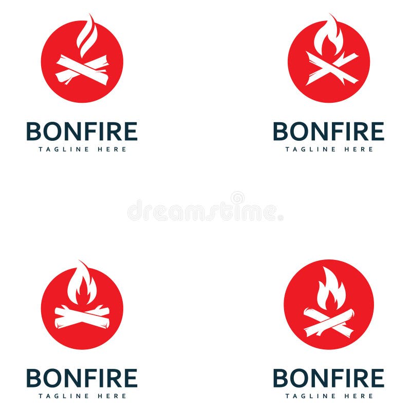 Campfire Bonfire Logo Design Vector Illustration Stock Vector ...