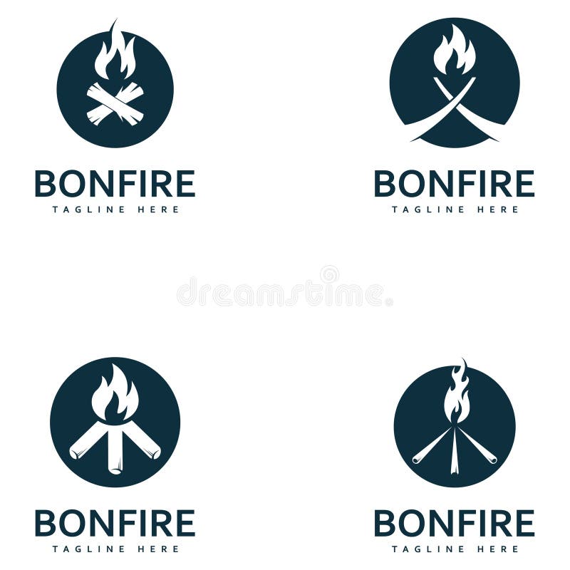 Campfire Bonfire Logo Design Vector Illustration Stock Vector ...