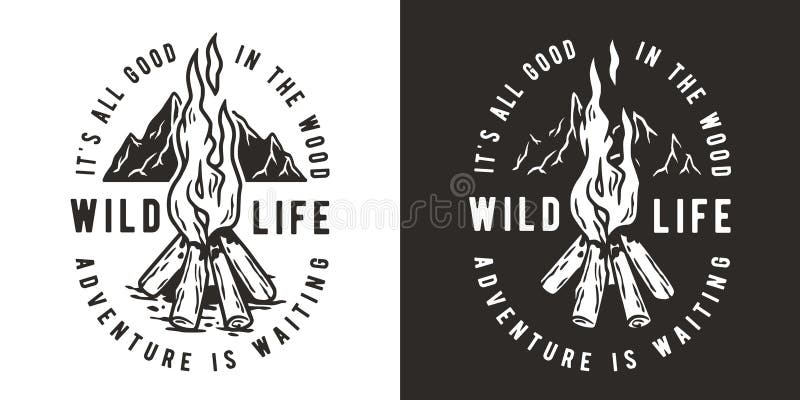 Campfire or Bonfire Outdoor for Camping Adventure Stock Vector ...